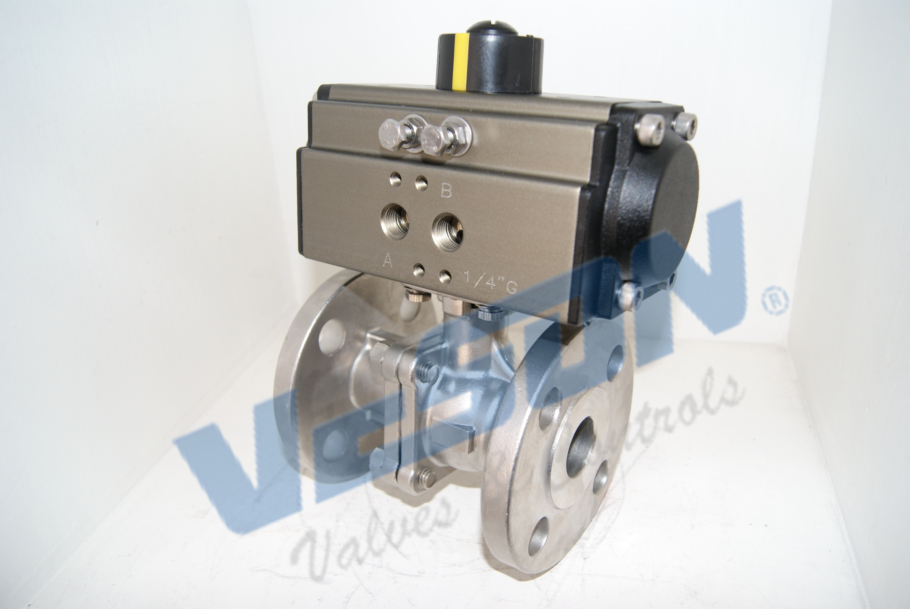 Full Bore ANSI Class Pneumatic Dua Arah Bergelang Ball Valve, Langsung ...